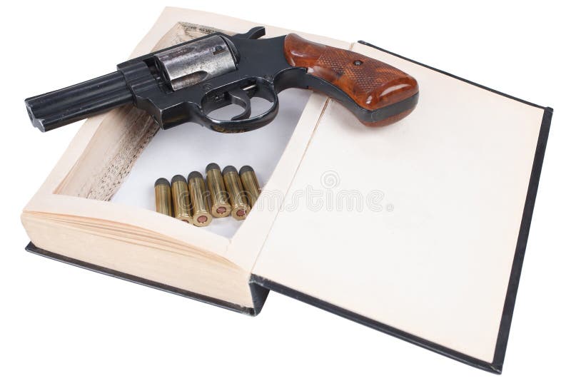 A gun hidden inside a book stock image. Image of book - 138939215