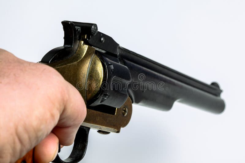 Gun holding in hand stock photo. Image of handgun, fight - 36396612