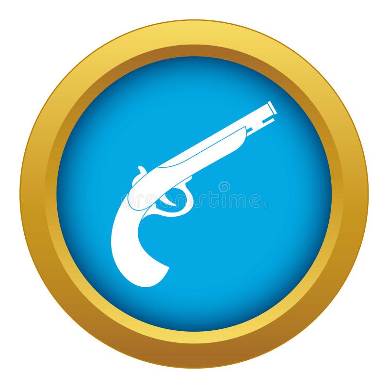 Gun Icon Blue Vector Isolated Stock Vector - Illustration of warrior ...