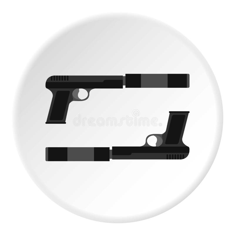 Gun icon circle stock vector. Illustration of ammunition - 95443699