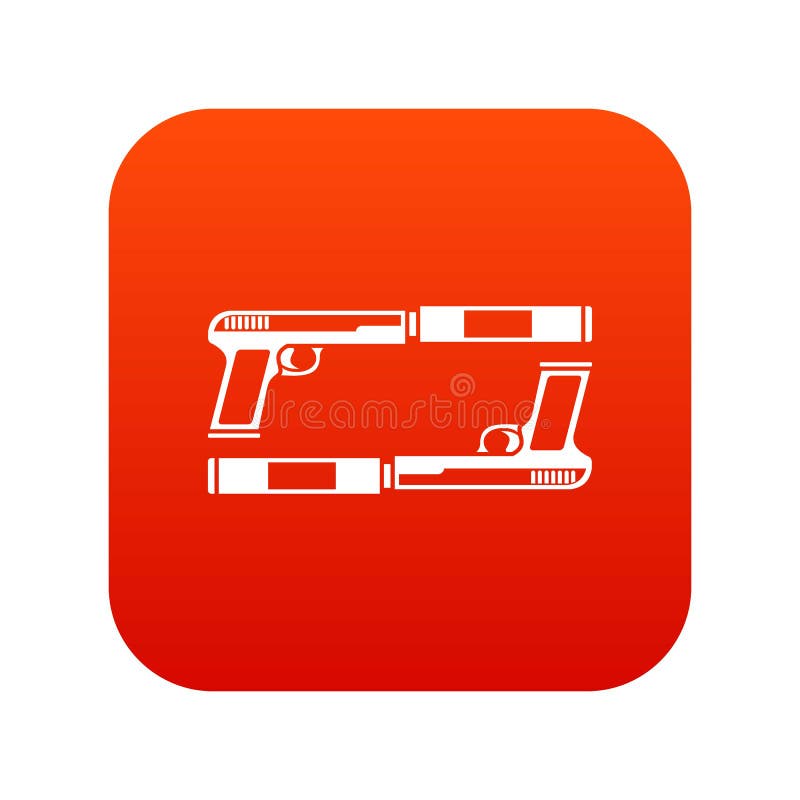 Gun icon digital red stock vector. Illustration of historic - 107403268