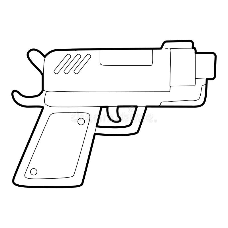 Gun icon, outline style stock vector. Illustration of shoot - 85982318