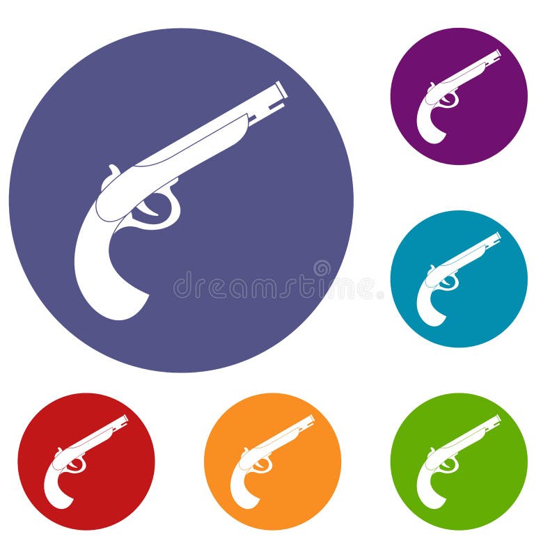 Gun icons set stock vector. Illustration of symbol, killer - 96661119