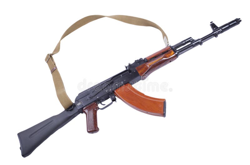 Gun Kalashnikov rifle stock image. Image of white, belt - 25344351