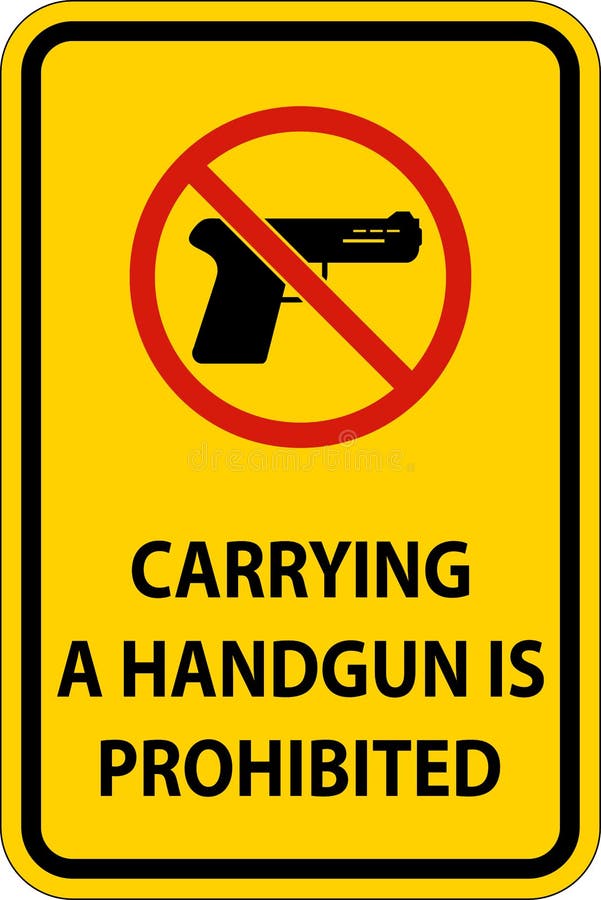 Gun Law Sign Carrying a Handgun is Prohibited Sign Stock Vector ...