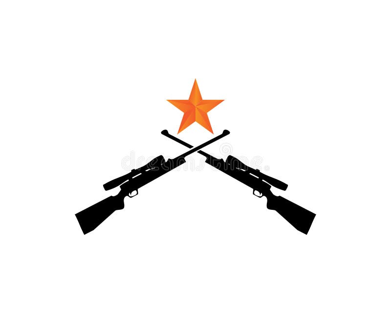 Gun Logo and Design Army Danger Black Stock Vector - Illustration of ...