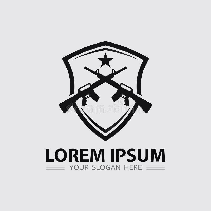 Gun Logo Icon and Tactical Design Guns Vector Illustration Stock ...