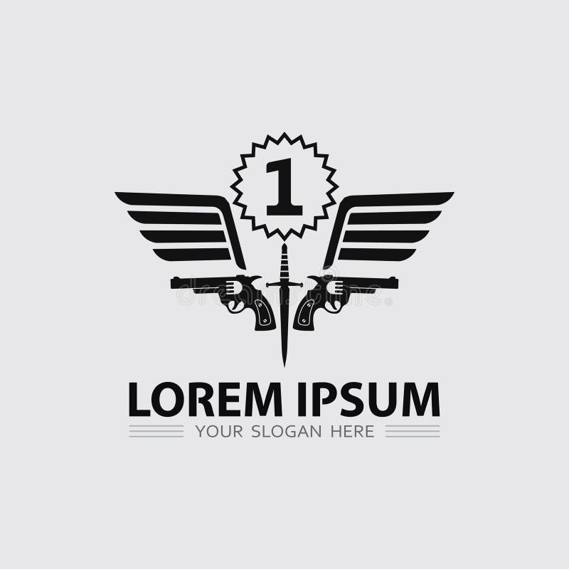Gun Logo Icon and Tactical Design Guns Vector Illustration Stock ...