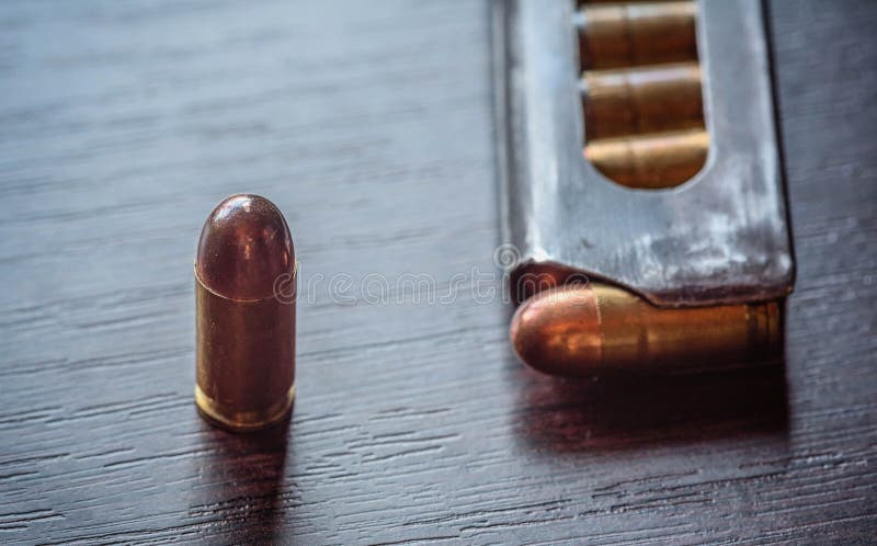 Gun Magazine with 9mm Caliber Bullets Stock Image - Image of ammunition ...