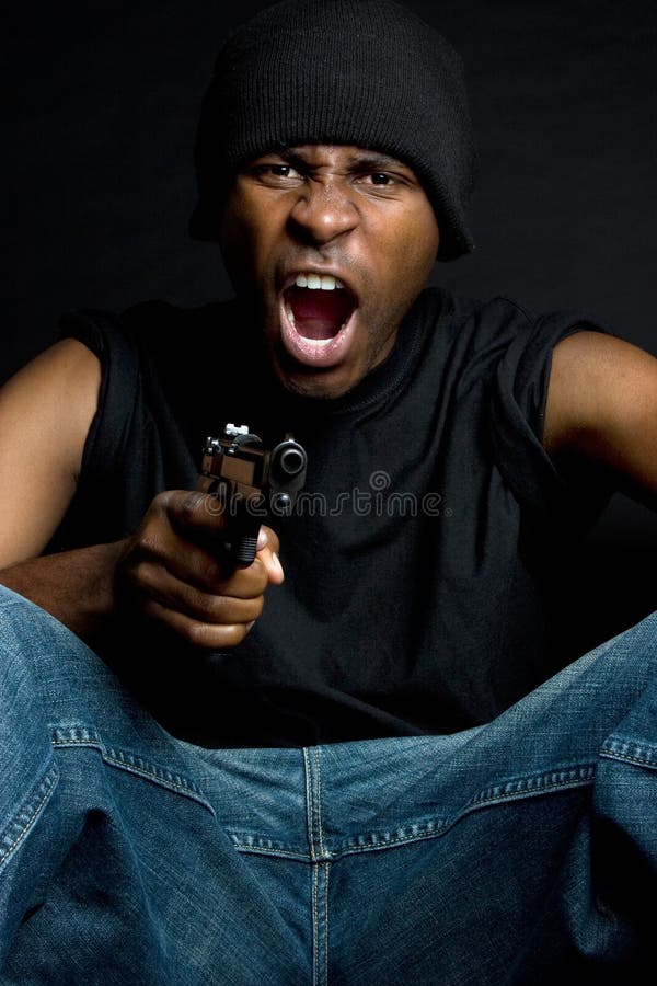 Gun Man stock image. Image of black, teen, gangster, angry - 7354221