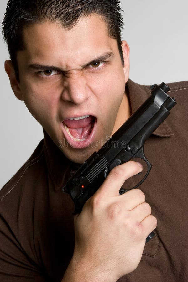 Gun Man stock photo. Image of expression, angry, teenager - 9185222