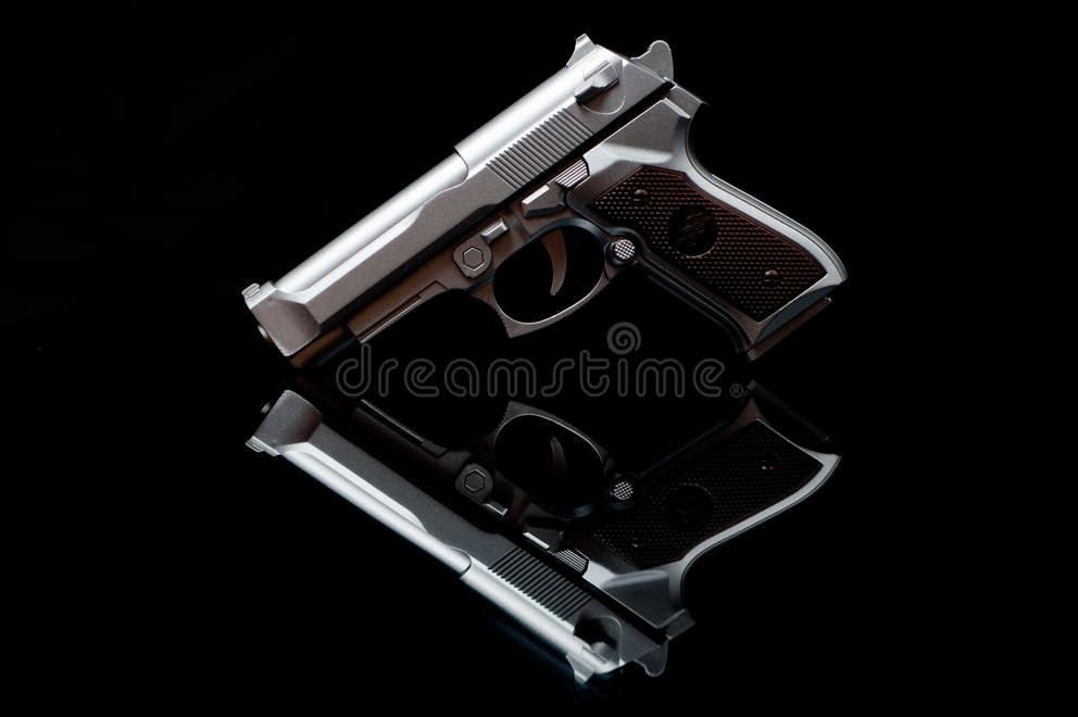 Gun in a mirror stock image. Image of plastic, beretta - 18199085