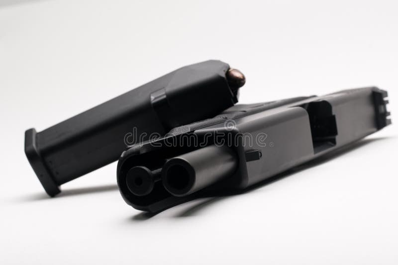 Gun 9 mm. with magazine stock image. Image of violence - 76312331