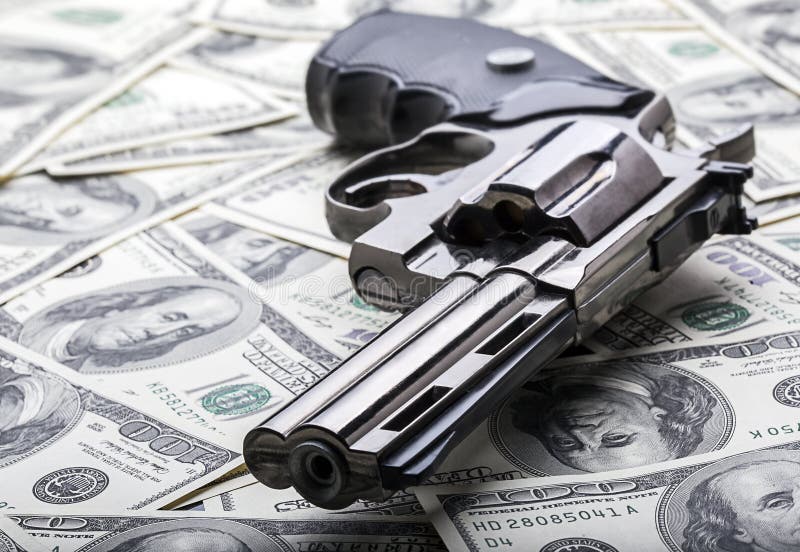 Gun and money stock photo. Image of money, danger, forbidden - 50455132