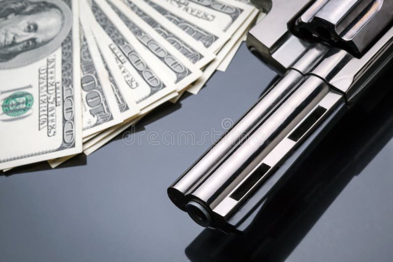 Gun and money stock image. Image of death, colt, danger - 50455167