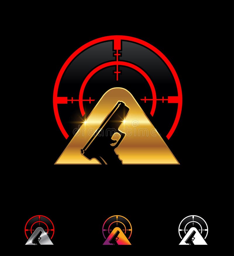 Gun Monogram Logo Initial Letter a Stock Vector - Illustration of ...