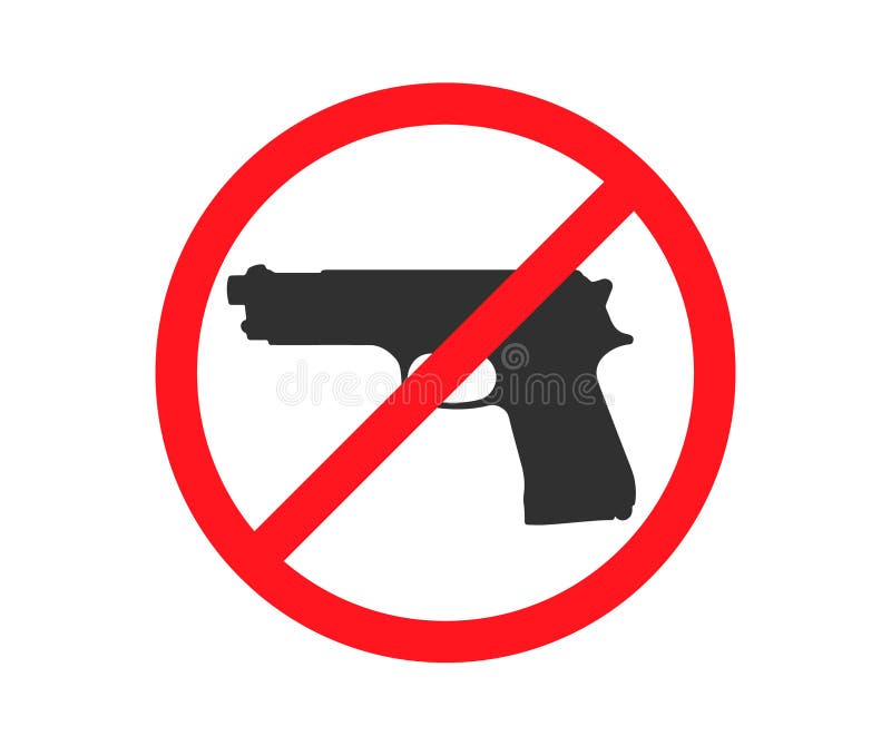 Gun Not Allowed Icon Sign, Weapons Prohibited Symbol. Vector ...