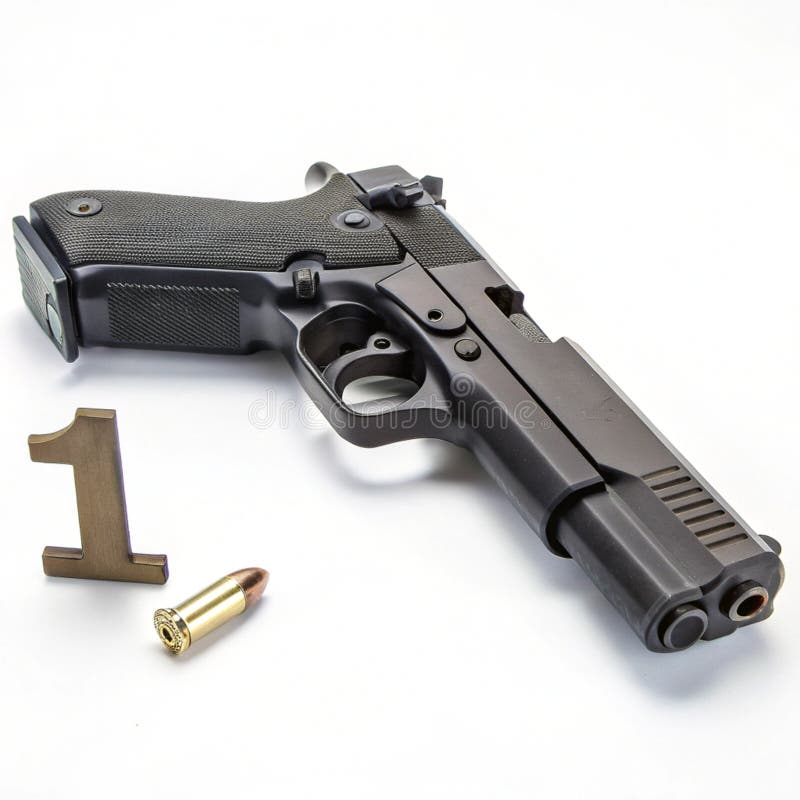 Gun with the number 1 stock illustration. Illustration of weapon ...