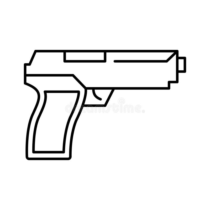 Gun Outline Vector Icon Which Can Easily Modify or Edit Stock Vector ...