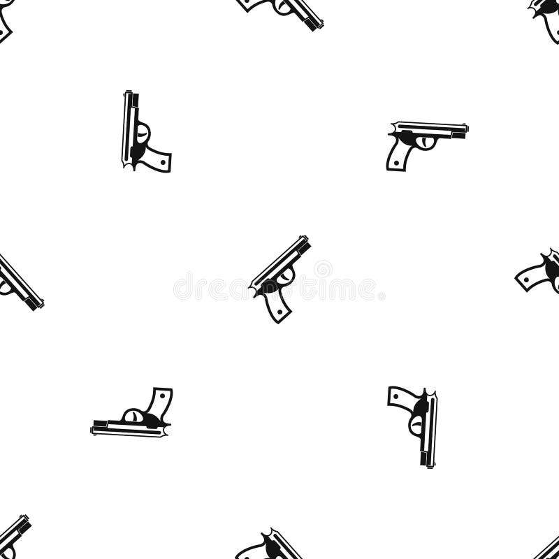 Gun pattern seamless black stock vector. Illustration of modern - 99319766
