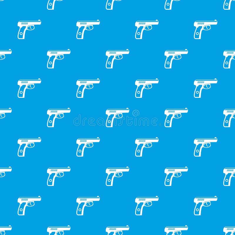 Gun pattern seamless blue stock vector. Illustration of criminal ...