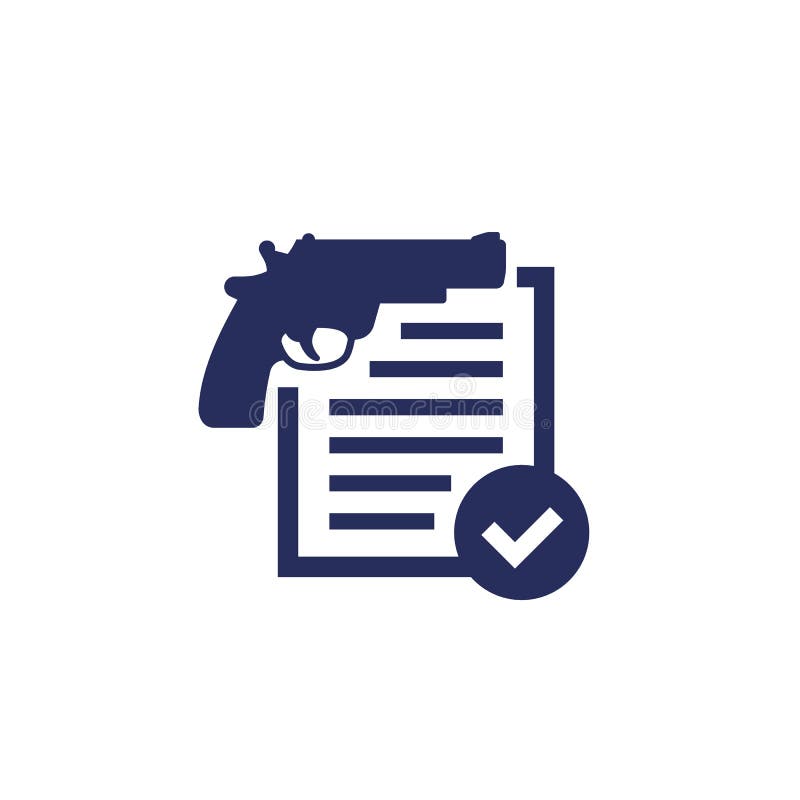 Gun permit or license icon stock vector. Illustration of concealed ...