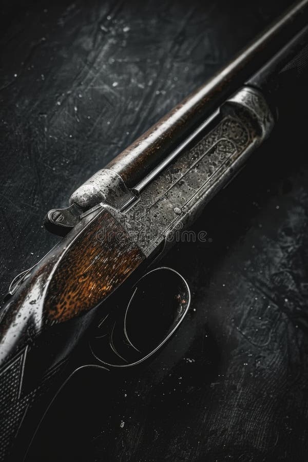 A Gun Resting on a Table, Suitable for Crime or Security Concepts Stock ...