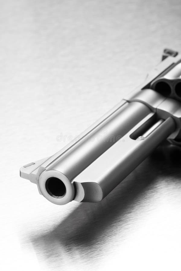 Gun - revolver on steel stock image. Image of lethal - 18907403