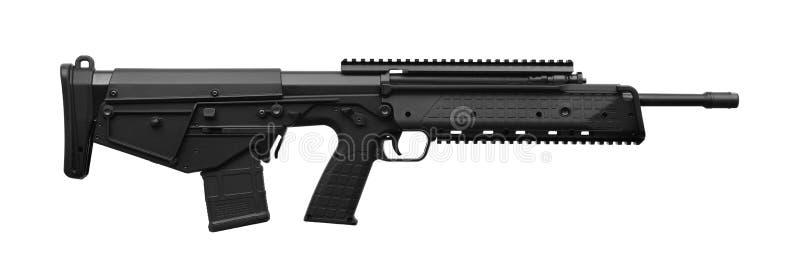 Gun Rifle Isolated on White Stock Image - Image of carbine, steel ...