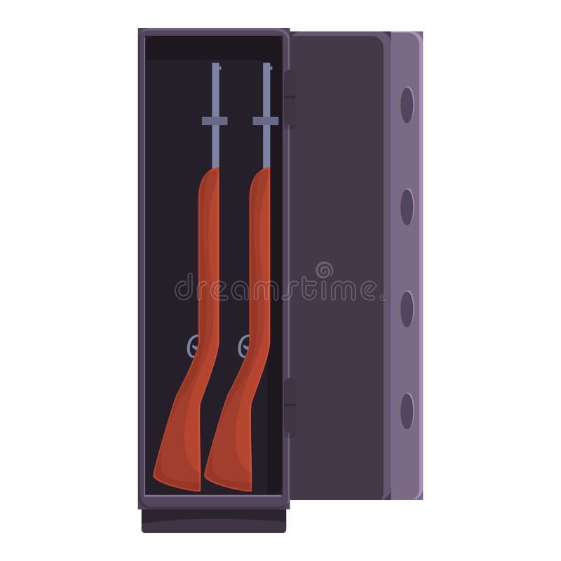 Gun Safe with Rifles Inside Storing Weapons Securely Stock Vector ...