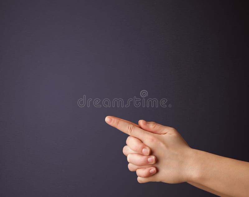 Gun shaped woman hand stock photo. Image of grain, dangerous - 73619020