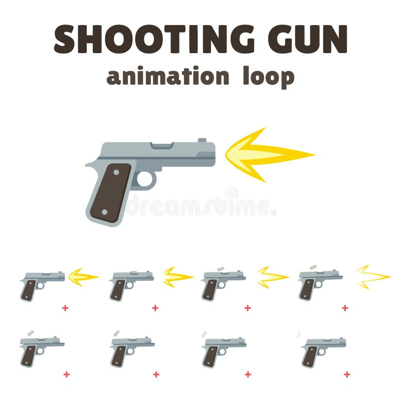 Gun shoot animation stock vector. Illustration of symbol - 79176566