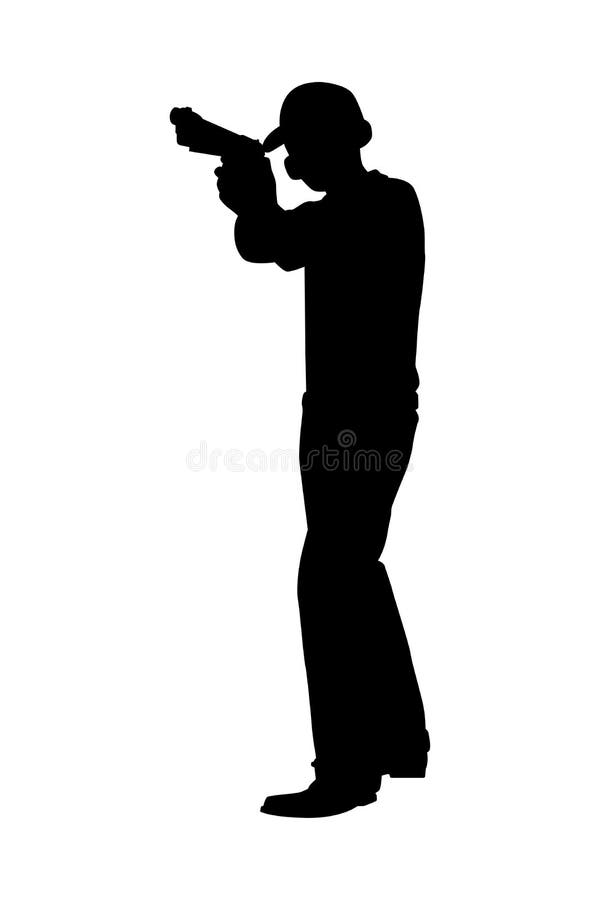 Gun Shooting Instructor Silhouette Vector Stock Vector - Illustration ...