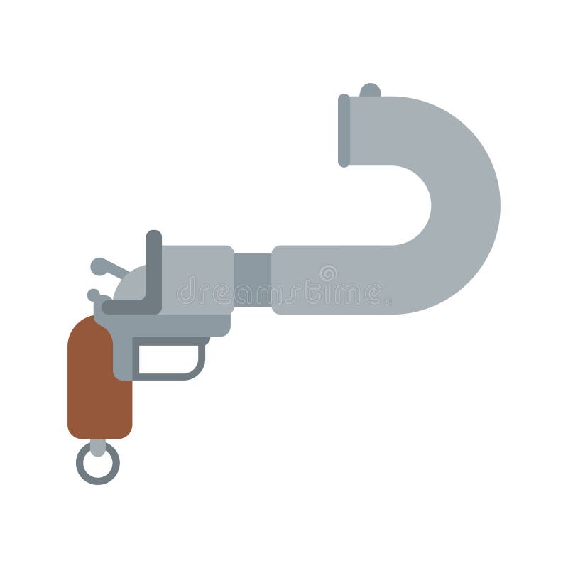 Gun Shoots Itself. Suicide Weapon Stock Vector - Illustration of ...