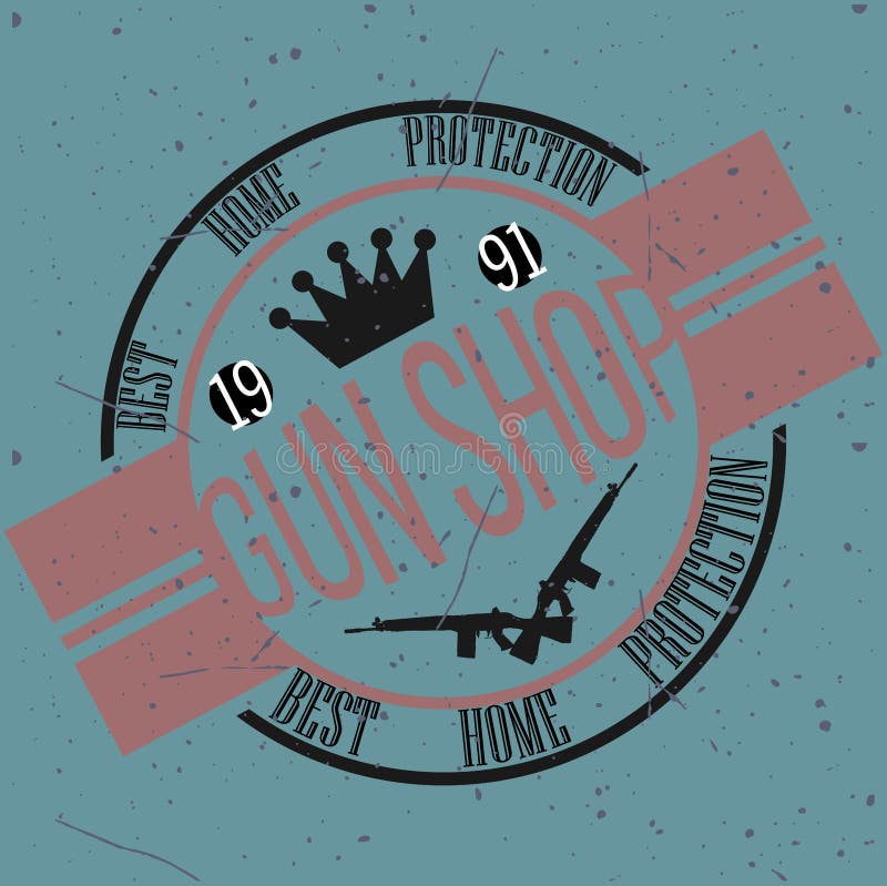 Gun Shop Logotypes and Badges Vector Set Stock Vector - Illustration of ...