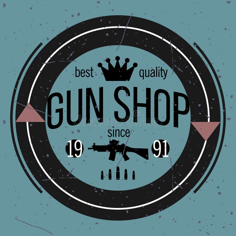 Guns Shop Logo stock illustration. Illustration of icons - 34058505