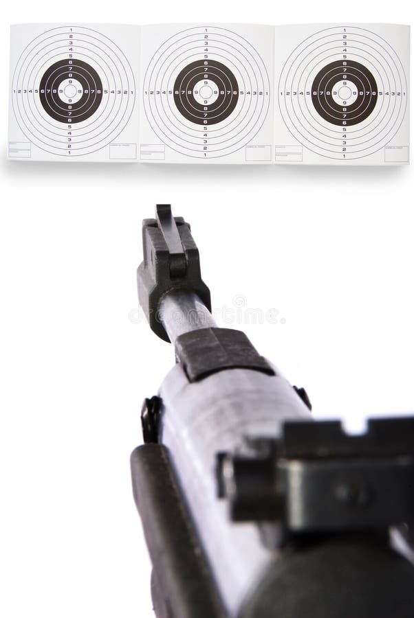 Gun sight on targets stock photo. Image of isolated, defense - 39435170