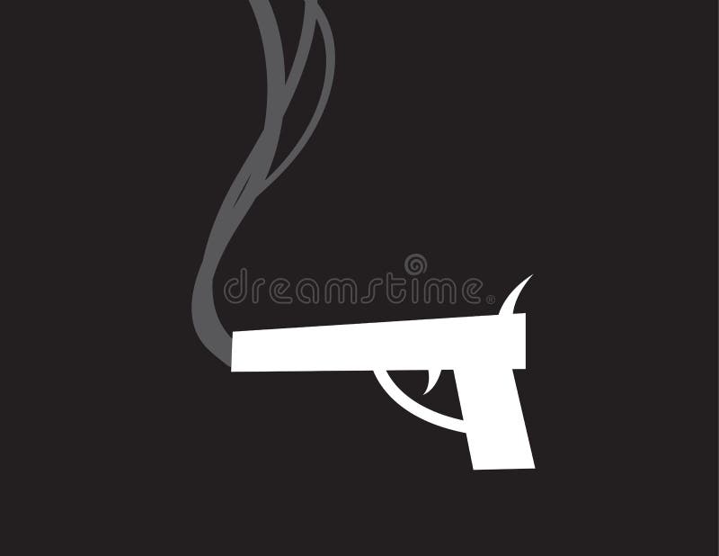 Gun Smoke Silhouette stock vector. Illustration of violent - 31691200