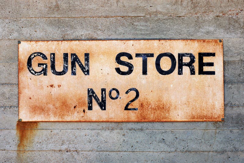 Vintage Gun Store Sign stock image. Image of purchase - 23267025