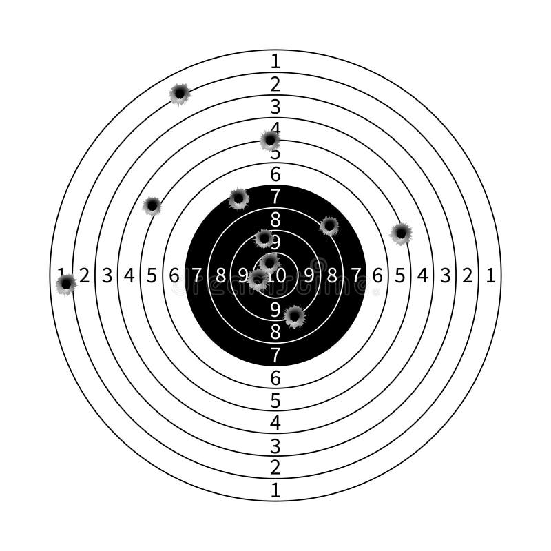 Gun Target with Bullet Holes Vector Illustration Stock Vector ...