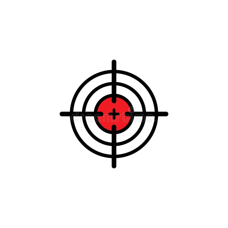 Gun target icon stock vector. Illustration of outline - 253991119
