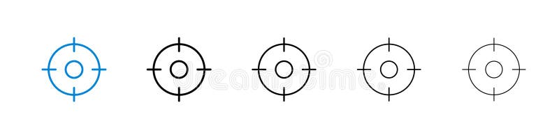 Gun Target Line Icon Isolated on White Background Stock Vector ...