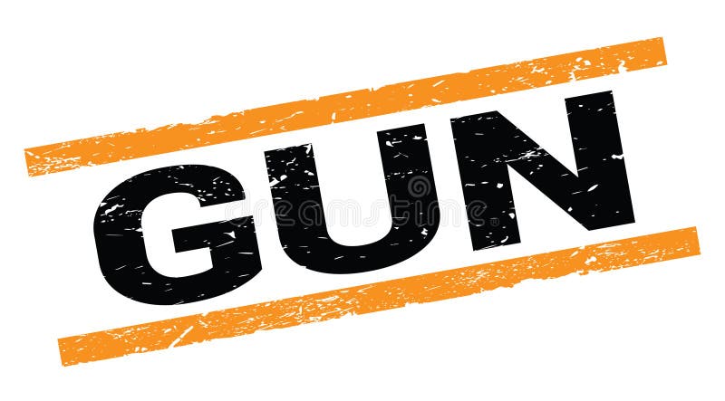 GUN Text on Orange Rectangle Stamp Sign Stock Illustration ...