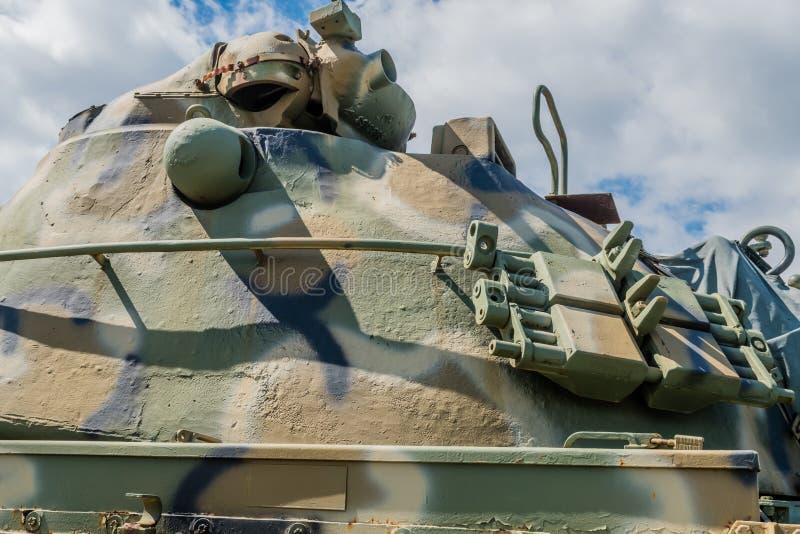 Gun Turret on Tank Displayed in Public Park Stock Photo - Image of ...