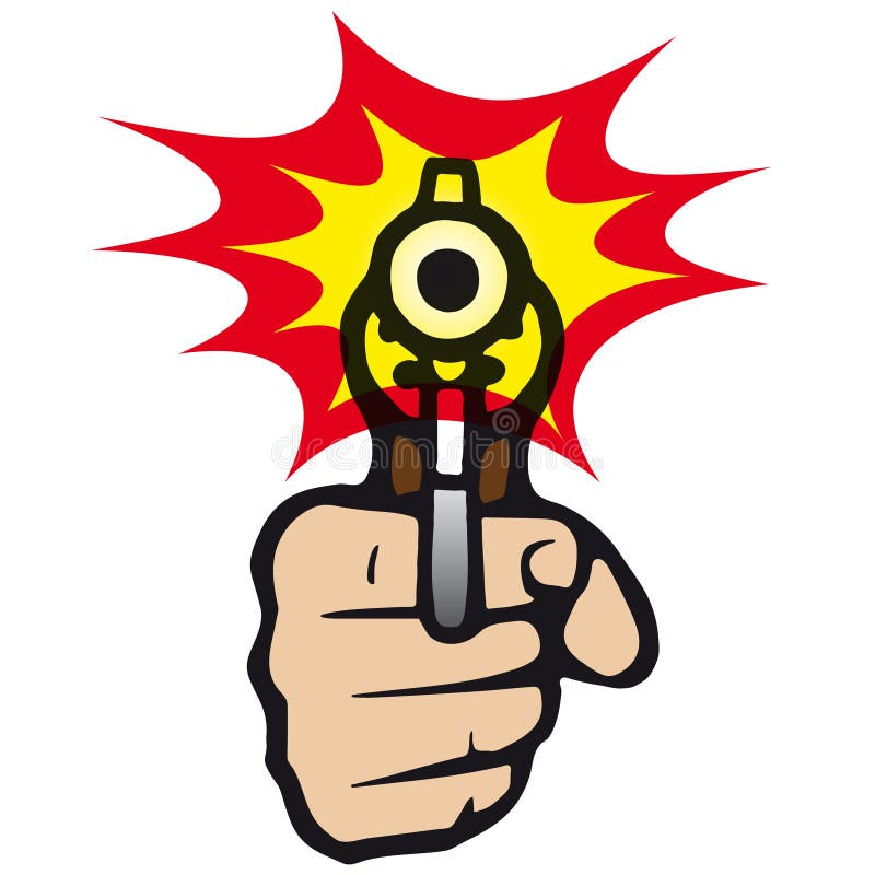 Gun (vector) stock vector. Illustration of firing, aggression - 7614379