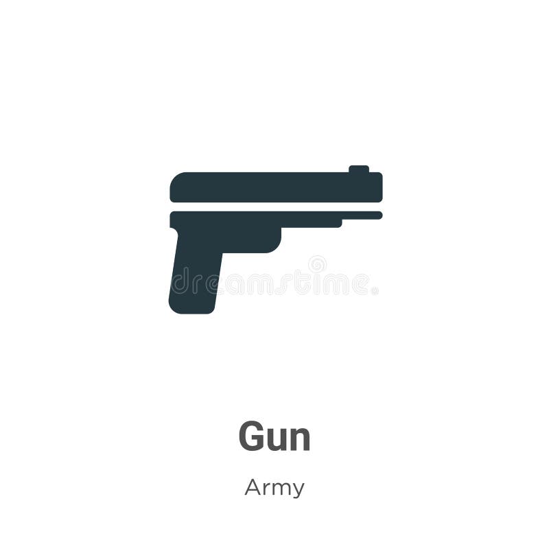 Gun Vector Icon on White Background. Flat Vector Gun Icon Symbol Sign ...