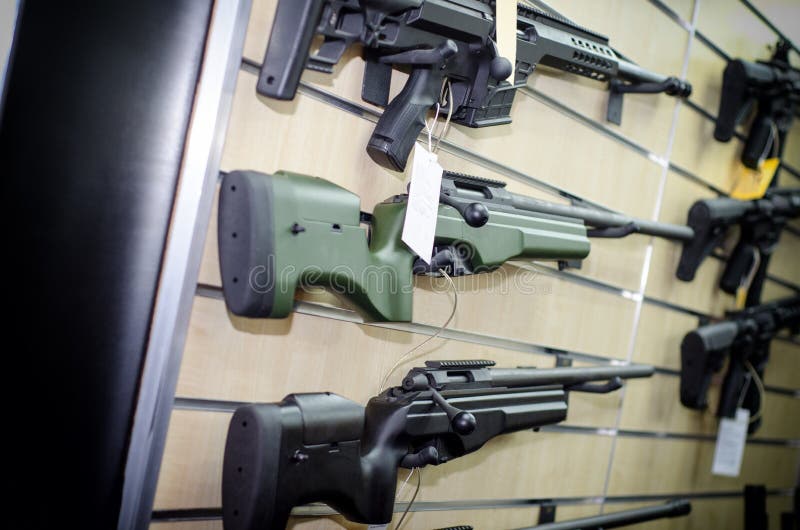 Gun wall rack with rifles stock image. Image of choice - 140870795