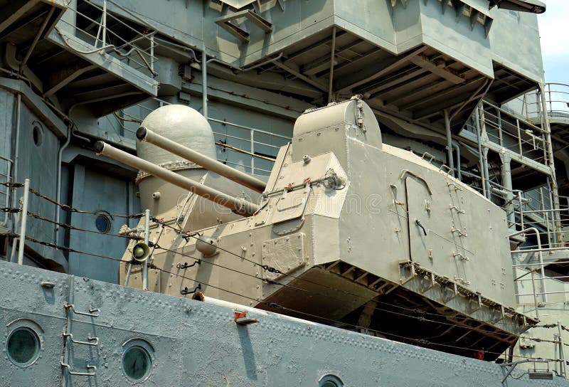 Gun on a warship stock image. Image of ship, marine - 158203425