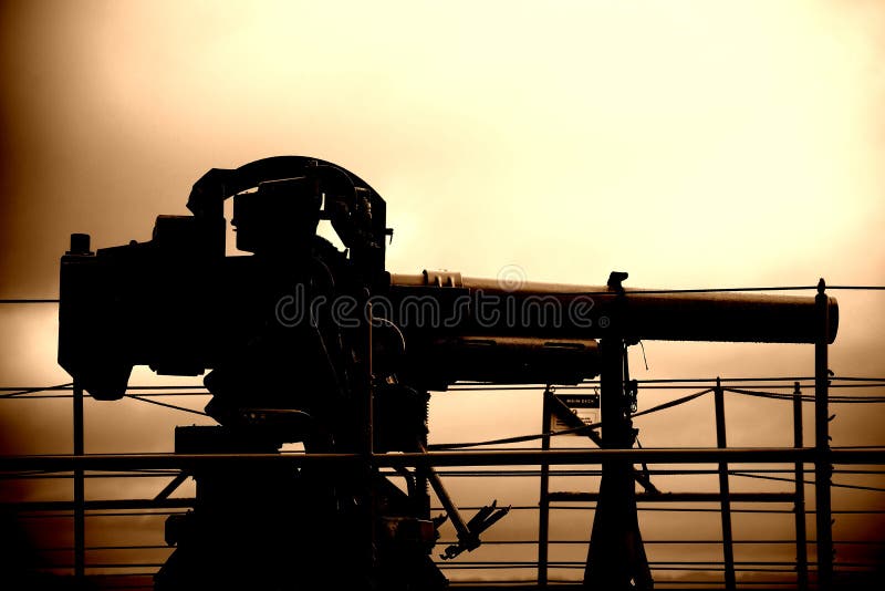 Gun on Warship stock photo. Image of armored, artillery - 66436224