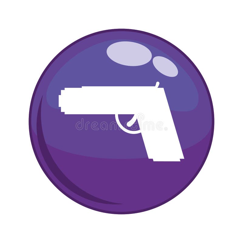 Gun weapon button icon stock vector. Illustration of modern - 112618484